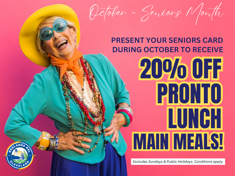 October- Seniors Month - Redlands RSL